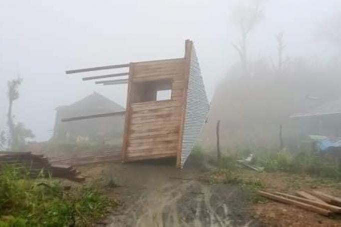 IDP camp in Chin State’s Thantalang devastated by Cyclone Hamoon - ENG ...